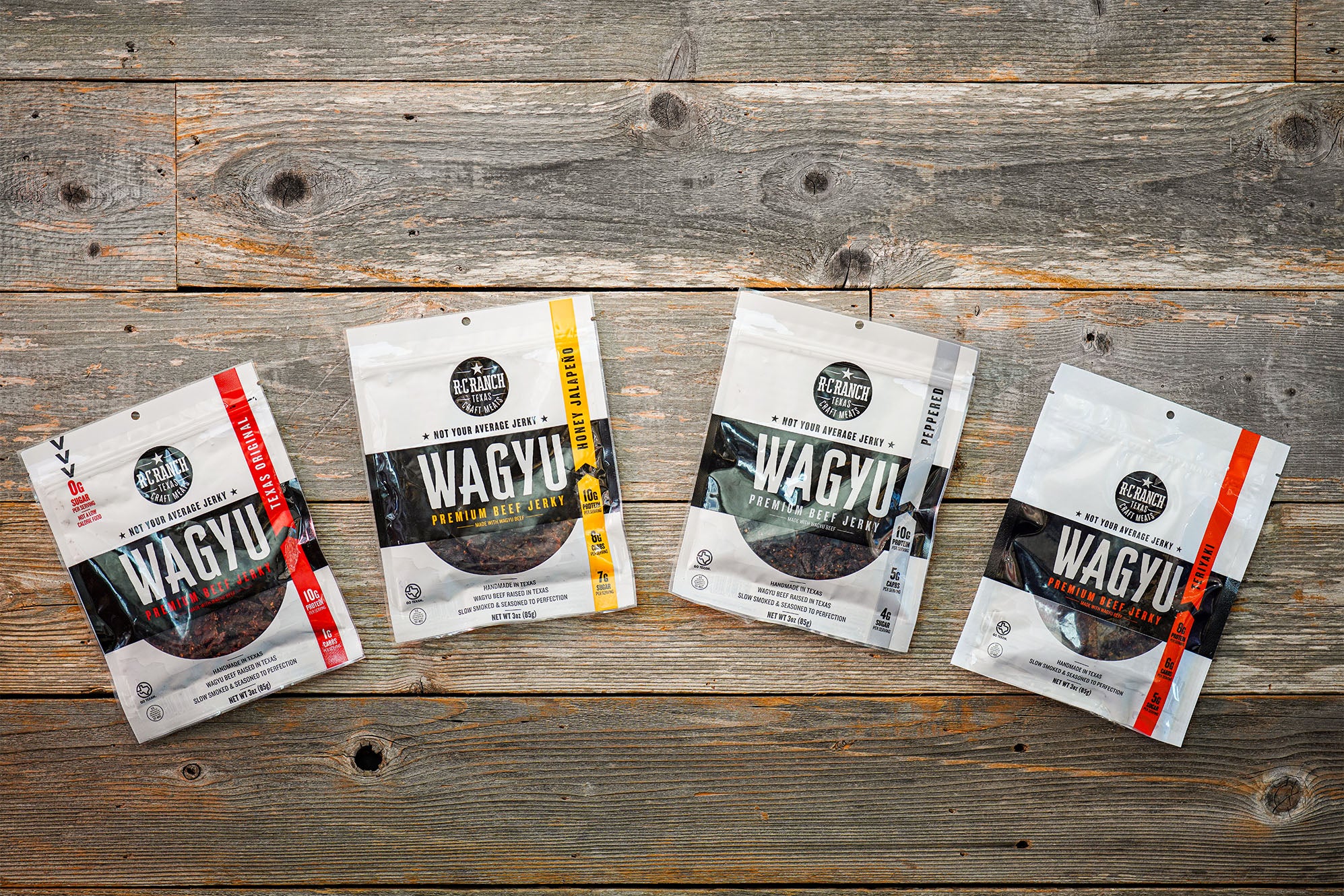 Wagyu Beef Jerky - 4 Pack Bundle (Original, Peppered, Teriyaki, & Jala ...